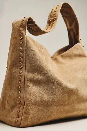 SHIRALEAH Lennon Faux Suede Hobo Bag - Beige
