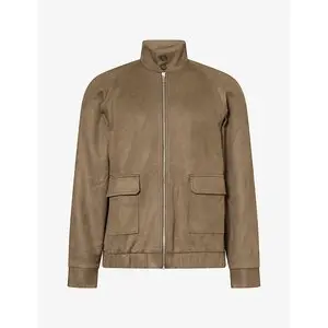 NOBL Rayne Funnel-neck Faux-suede Jacket