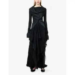 MARC LEBIHAN Floral Lace-jacquard Stretch-woven Jacket