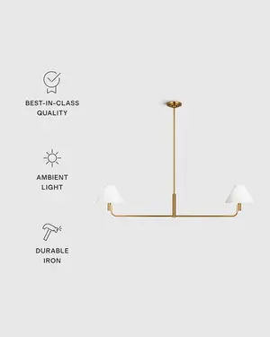Quince Contemporary Steel Chandelier With Linen Shades - Brass