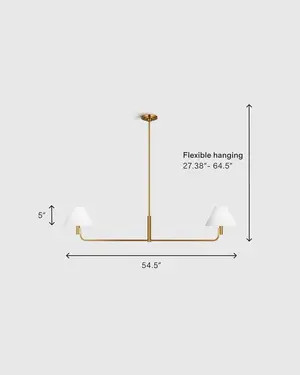 Quince Contemporary Steel Chandelier With Linen Shades - Brass