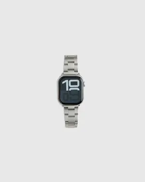 Quince Stainless Steel 3-link Smartwatch Band Silver