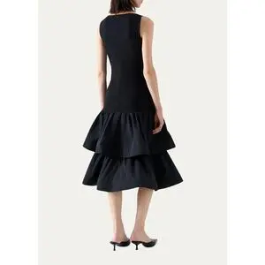 Akris Tiered Drop-waist Midi Dress