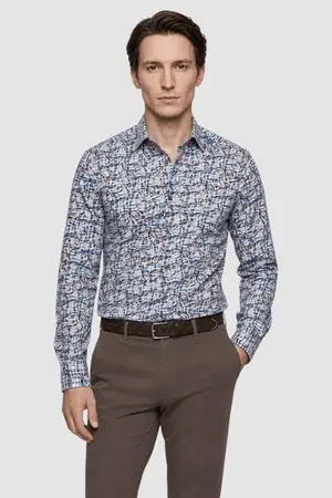 GARNET Regular-fit Abstract Print Long-sleeve Shirt