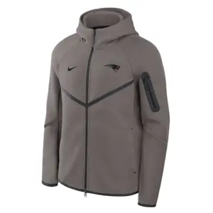 Nike New England Patriots Top Billing Tech Fleece Windrunner Nfl Full-zip Hooded Jacket - Grey