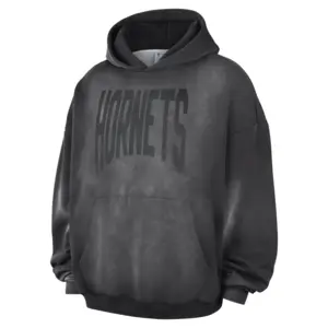 Nike Charlotte Hornets Standard Issue Therma-fit Fleece Basketball Pullover Hoodie - Grey