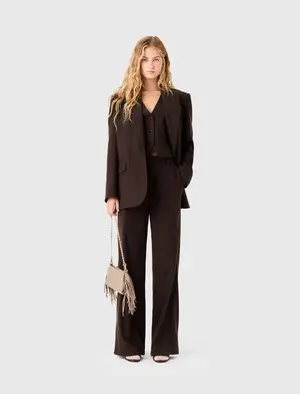 Maje Rhinestone Suit Trousers - Brown