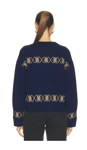 Tularosa Darya Horse Crew Neck Sweater In Navy