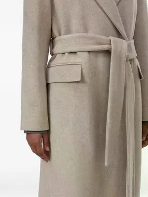 Closed Belted Notch-lapels Coat