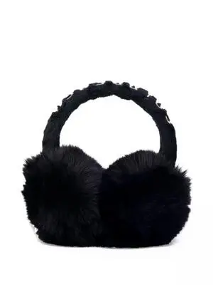 Goldbergh Fluffy Faux-fur Logo-embroidered Earmuffs - Black