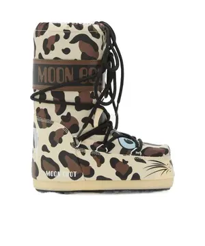 Moon Boot Print Lace-up Boots - Leopard