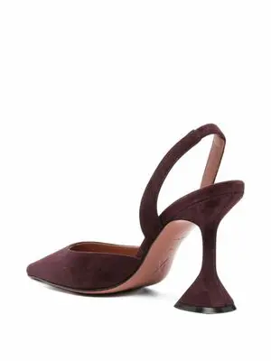 Amina Muaddi Holli Suede Leather Slingback Pumps - Multicolor