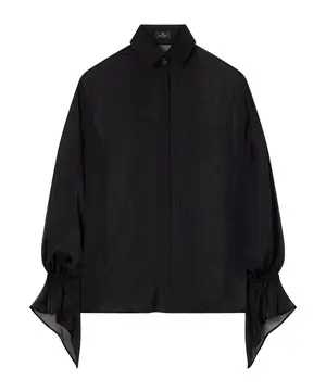Etro Pintucked Silk-chiffon Shirt