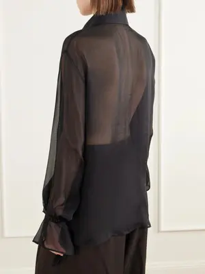 Etro Pintucked Silk-chiffon Shirt
