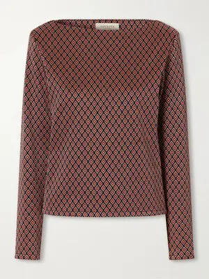 Giuliva Heritage Diamond-jacquard Stretch-jersey Top