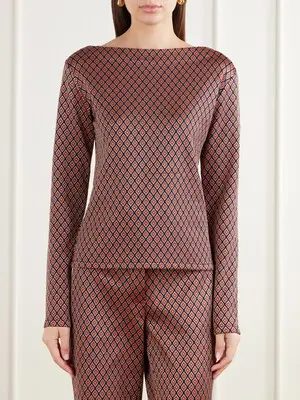 Giuliva Heritage Diamond-jacquard Stretch-jersey Top
