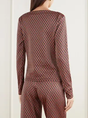 Giuliva Heritage Diamond-jacquard Stretch-jersey Top
