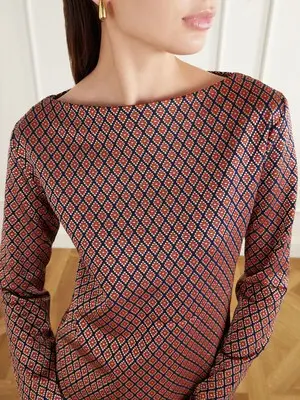 Giuliva Heritage Diamond-jacquard Stretch-jersey Top