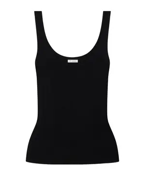 ST. AGNI Ribbed Merino Wool Tank - Black