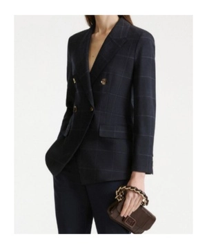 Marella Checked Double Breasted Blazer