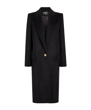 Balmain Wool Oversized-fit Overcoat - Black
