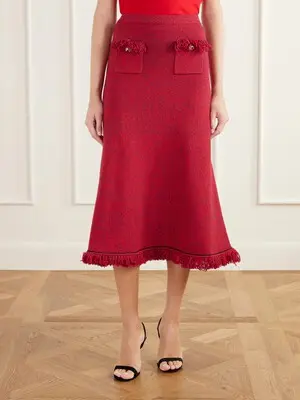 SELF-PORTRAIT Knit Midi Skirt