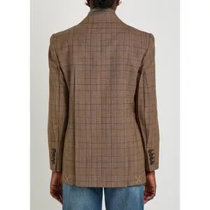 Chloé Checkered Double-breasted Blazer