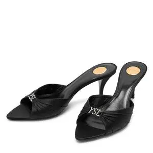 Saint Laurent Satin Kitten-heel Sandals