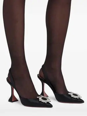 Amina Muaddi Begum Satin Slingback Pumps