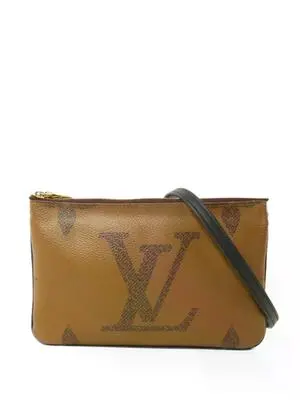 LOUIS VUITTON Double Zip Pochette Cross Body Bag - Brown