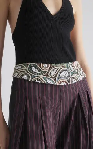 Chan Luu Paisley Embroidered Belt