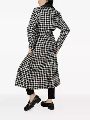 Only Houndstooth-pattern Belted Coat
