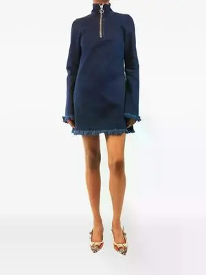 MARQUES' ALMEIDA Quarter-zip Frayed-edge Mini Dress