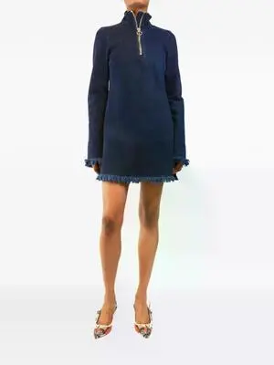 MARQUES' ALMEIDA Quarter-zip Frayed-edge Mini Dress