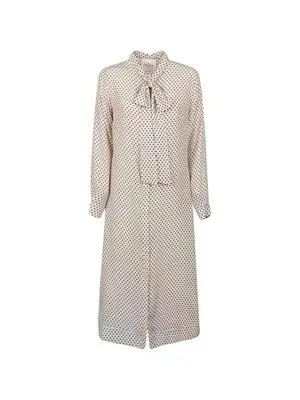 CRIDA MILANO Alba Polka-dot Silk Midi Dress