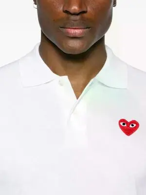 Play Comme Des Garcon Heart-patch Polo Shirt