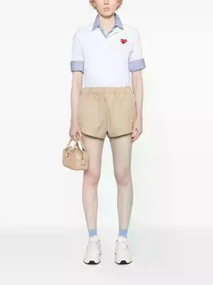 Play Comme Des Garcon Heart-patch Polo Shirt - White