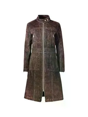 Desigual Faded-effect Zip-up Coat - Brown