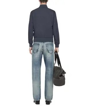 ALLSAINTS Abbot Cotton Blend Bomber Jacket - Command Blue