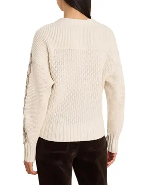 NIC+ZOE Petite Cotton Crisscross Stitch Sweater