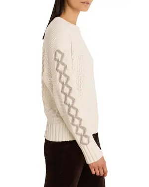 NIC+ZOE Petite Cotton Crisscross Stitch Sweater