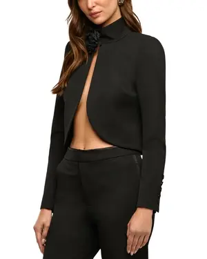L'AGENCE Celinde Flower Pin Crop Blazer