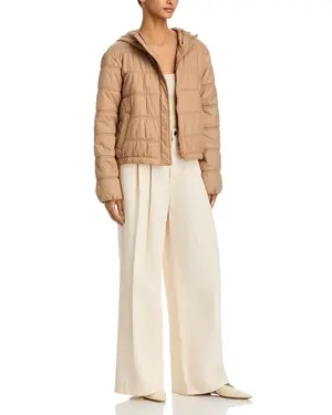 Eileen Fisher Ruched Nylon Hooded Jacket