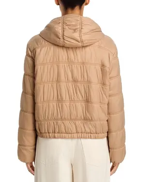 Eileen Fisher Ruched Nylon Hooded Jacket
