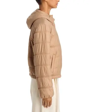 Eileen Fisher Ruched Nylon Hooded Jacket