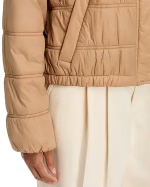 Eileen Fisher Ruched Nylon Hooded Jacket