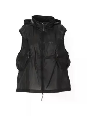 OPTIMISTIC RUNNERS Hooded Sleeveless Gilet - Black