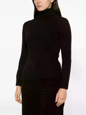 BASE MILANO Ribbed-knit Roll-neck Sweater - Black