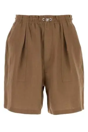 Fendi S Linen Bermuda Shorts - Brown