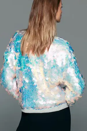 Maeve Sequed Crew Neck Sweatshirt